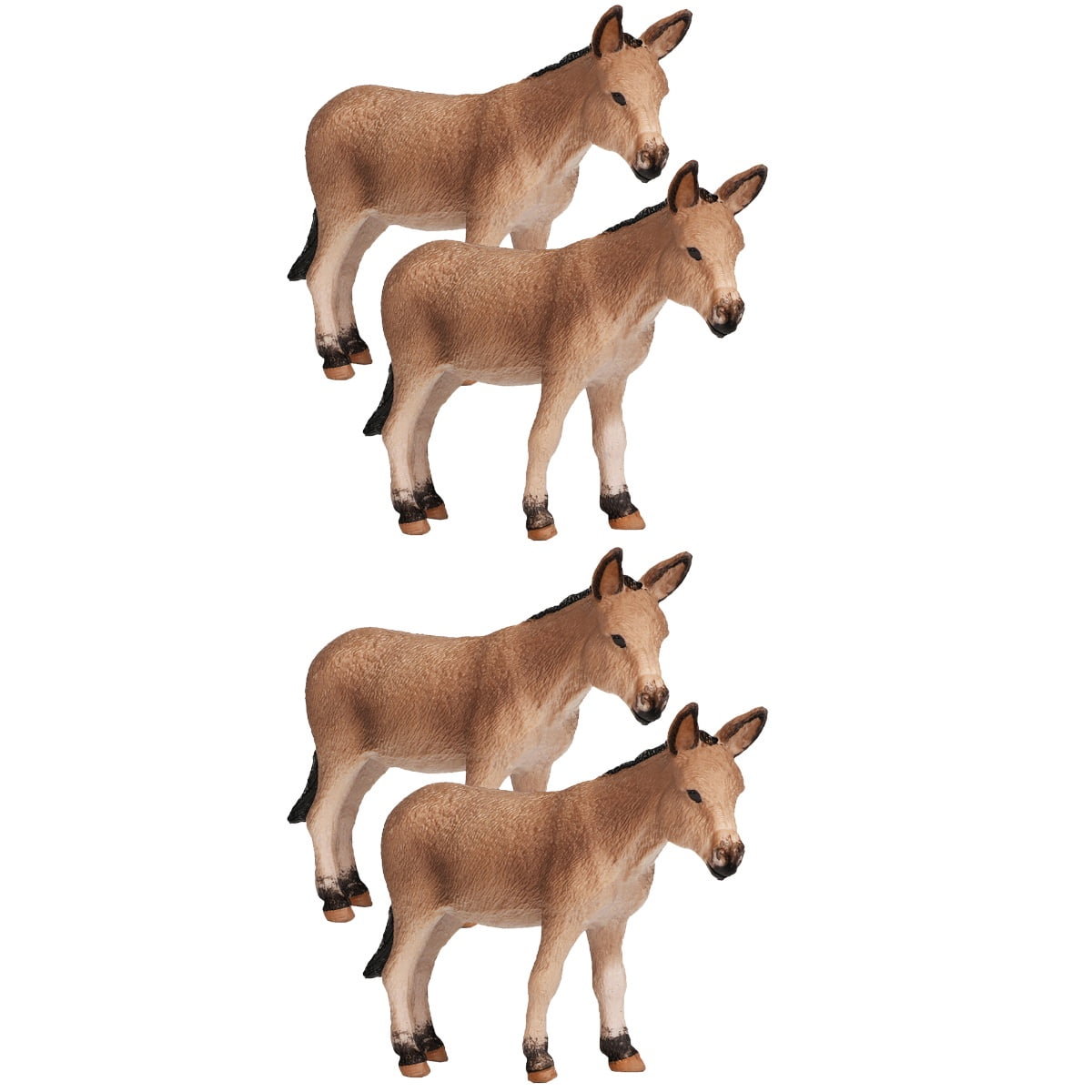 HOMEMAXS 4 Pcs Standing Donkey Figure Plastic Donkey Model Desktop ...