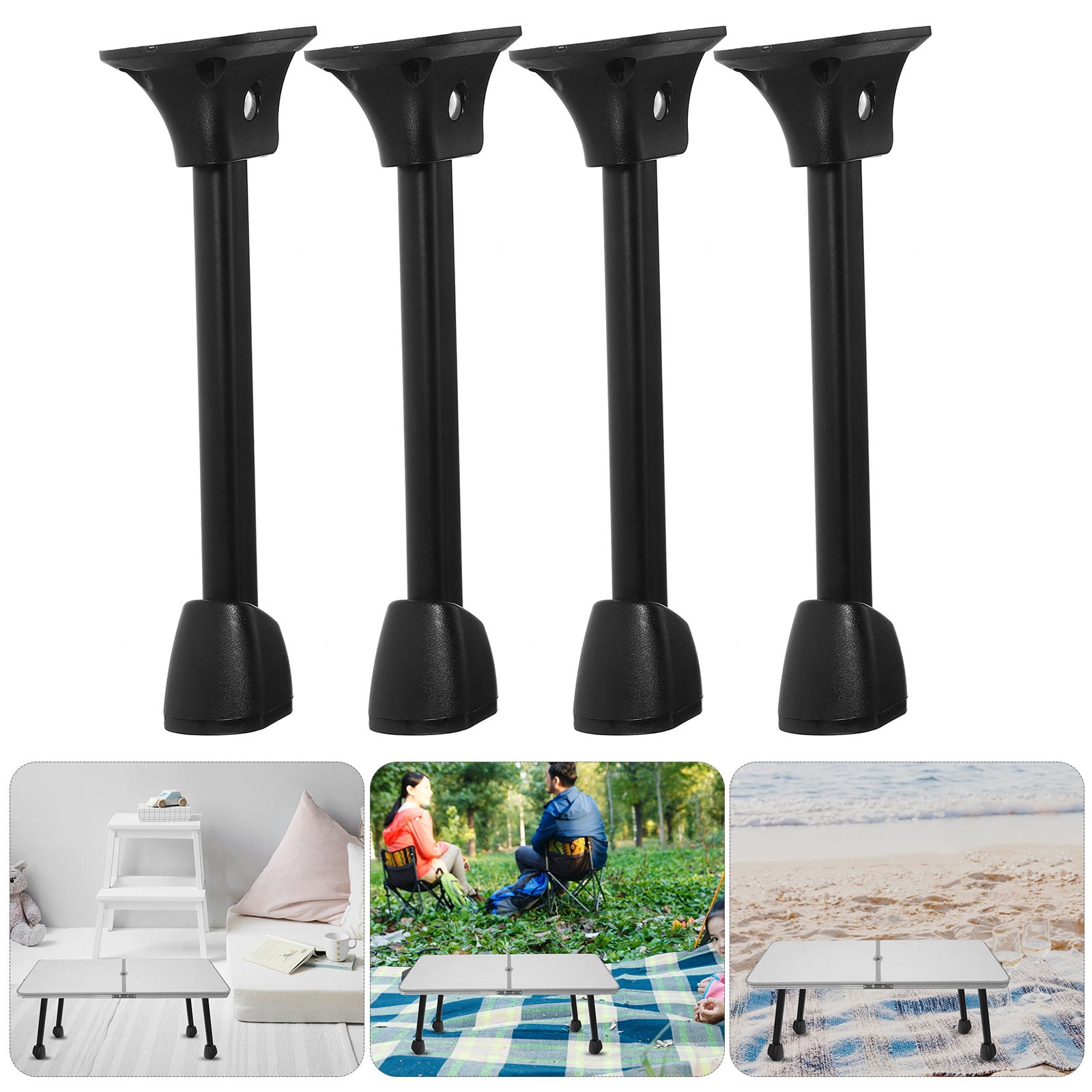 HOMEMAXS 4 Pcs Steel Table Leg Risers Legs Adjustable Folding Base ...