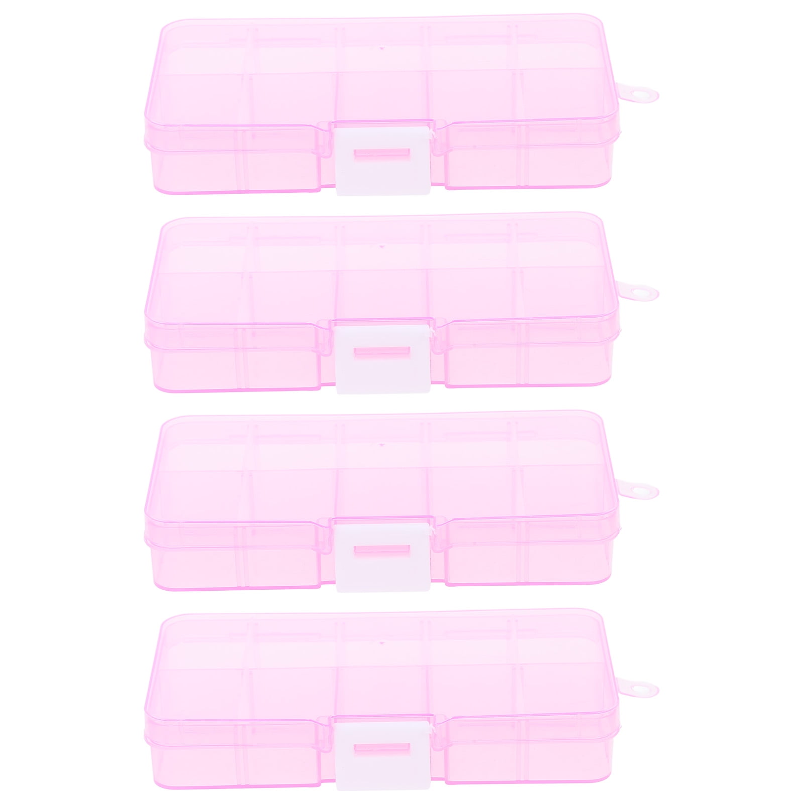 HOMEMAXS 4 Pcs Transparent Storage Box Bins Flatware Cubes Boxes Pink ...