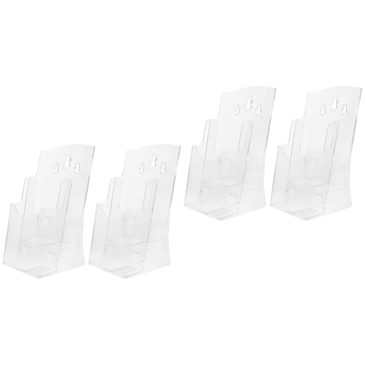 HOMEMAXS 4 Pcs Two Layers Magazine Storage Shelf File Organizer ...