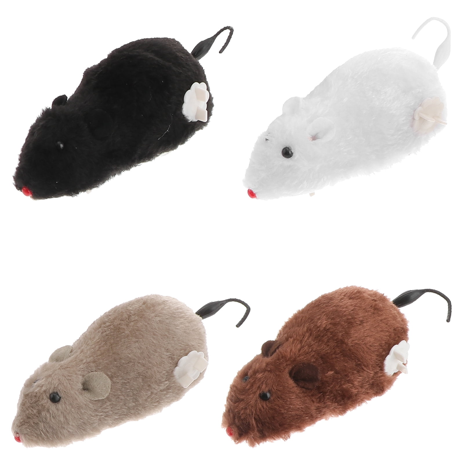 HOMEMAXS 4 Pcs Clockwork Little Mouse Toy Plush Kids Toys Mini Child ...