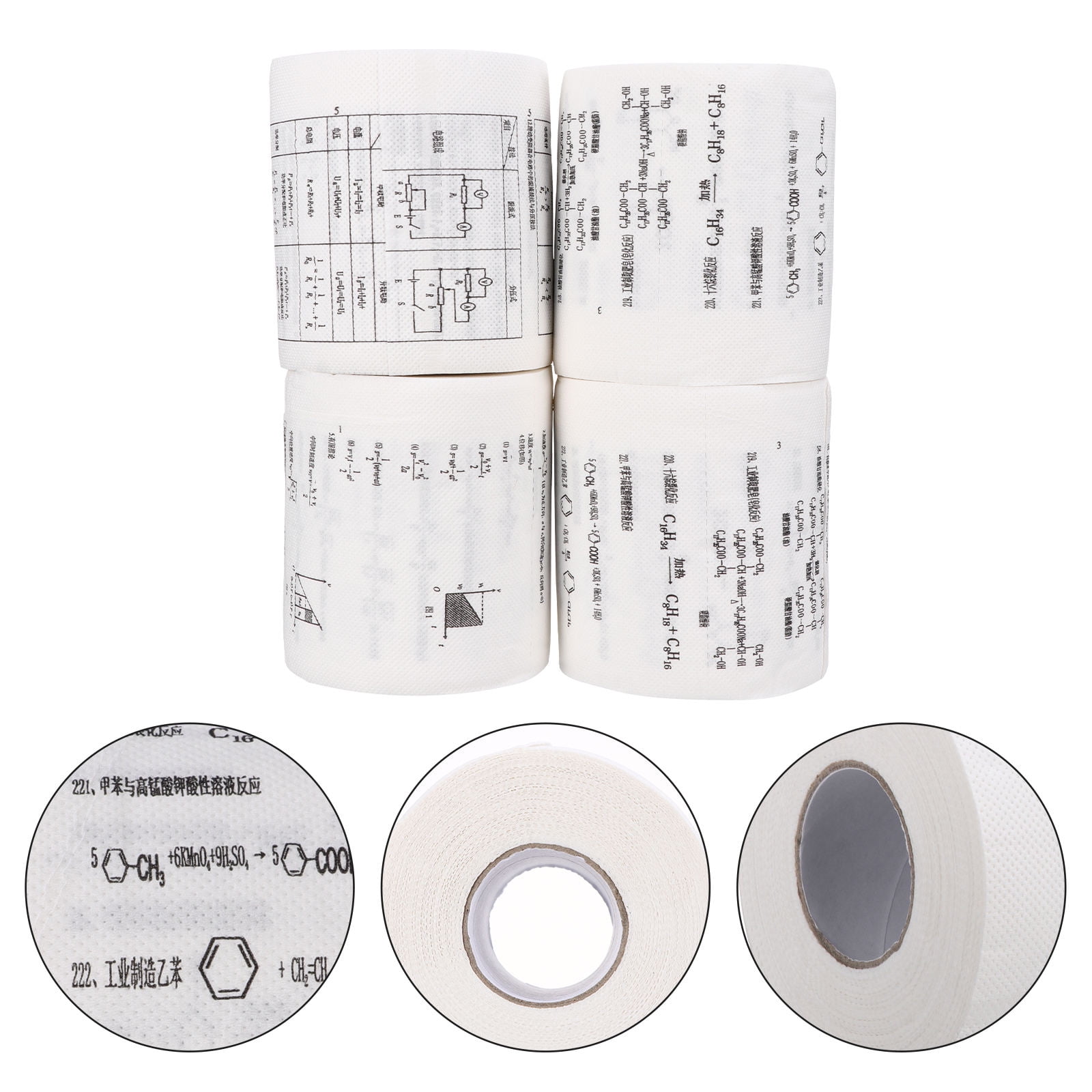 HOMEMAXS 4 Rolls Chemical Physics Formula Printed Toilet Tissue Funny ...
