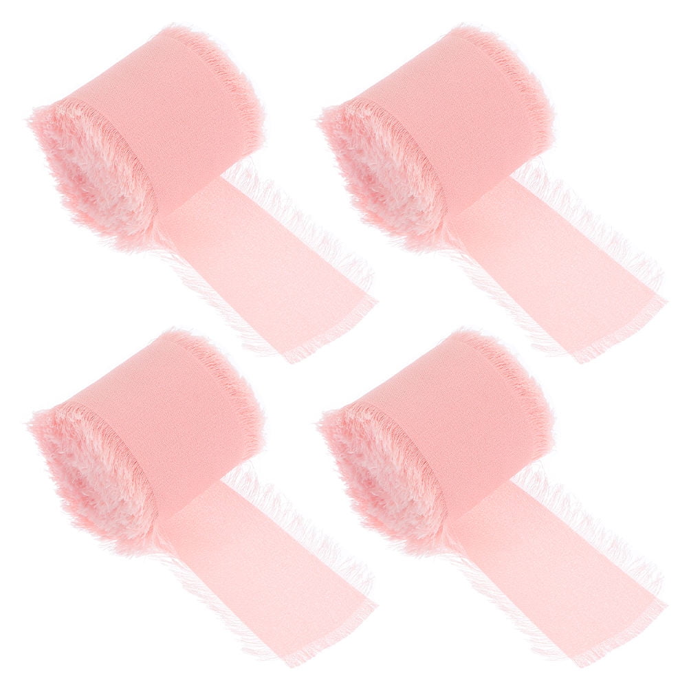 HOMEMAXS 4 Rolls of Handmade Frayed Edge Ribbons for Wedding Bouquets ...