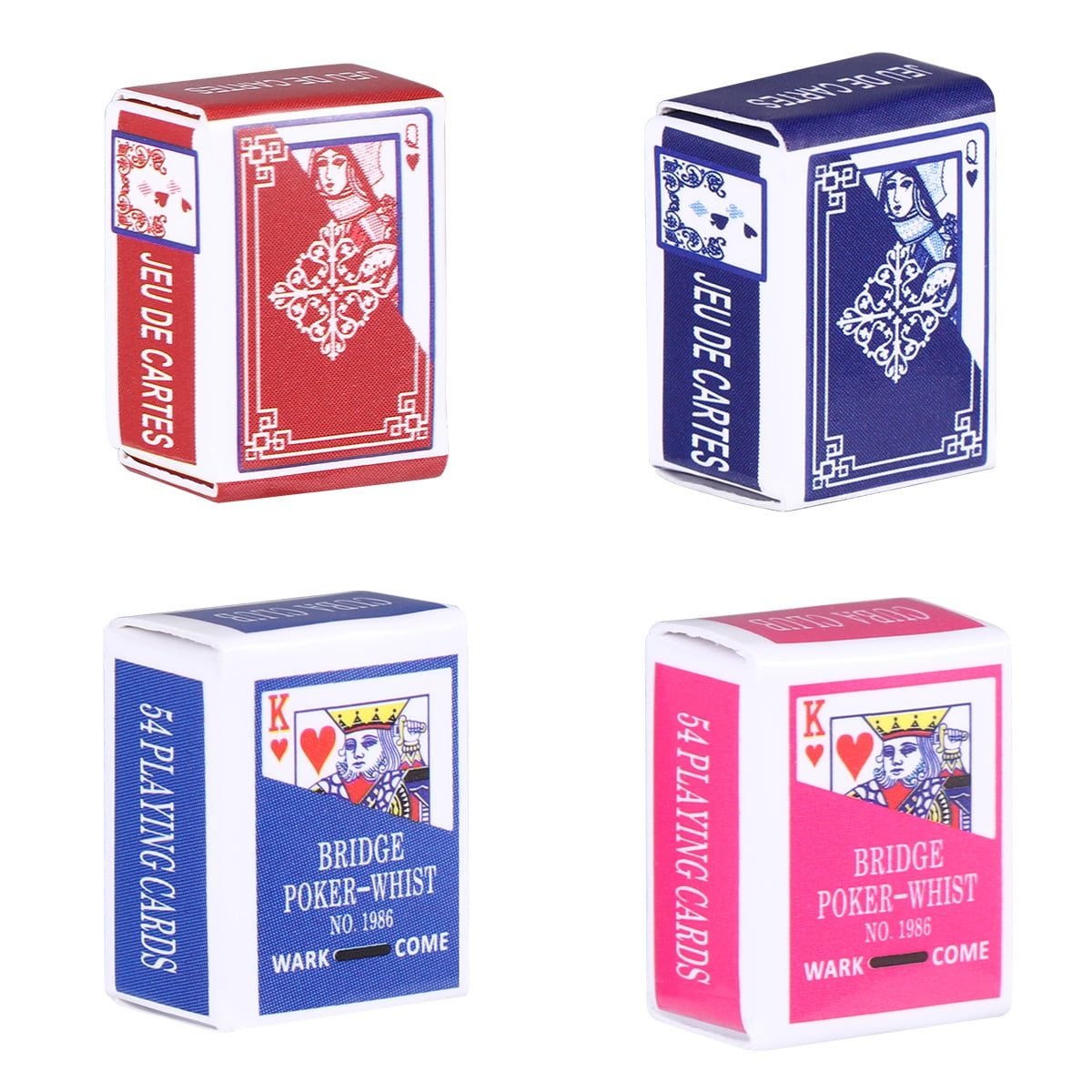 HOMEMAXS 4 Set Mini Playing Cards Normal Poker Smaller Playing Cards ...