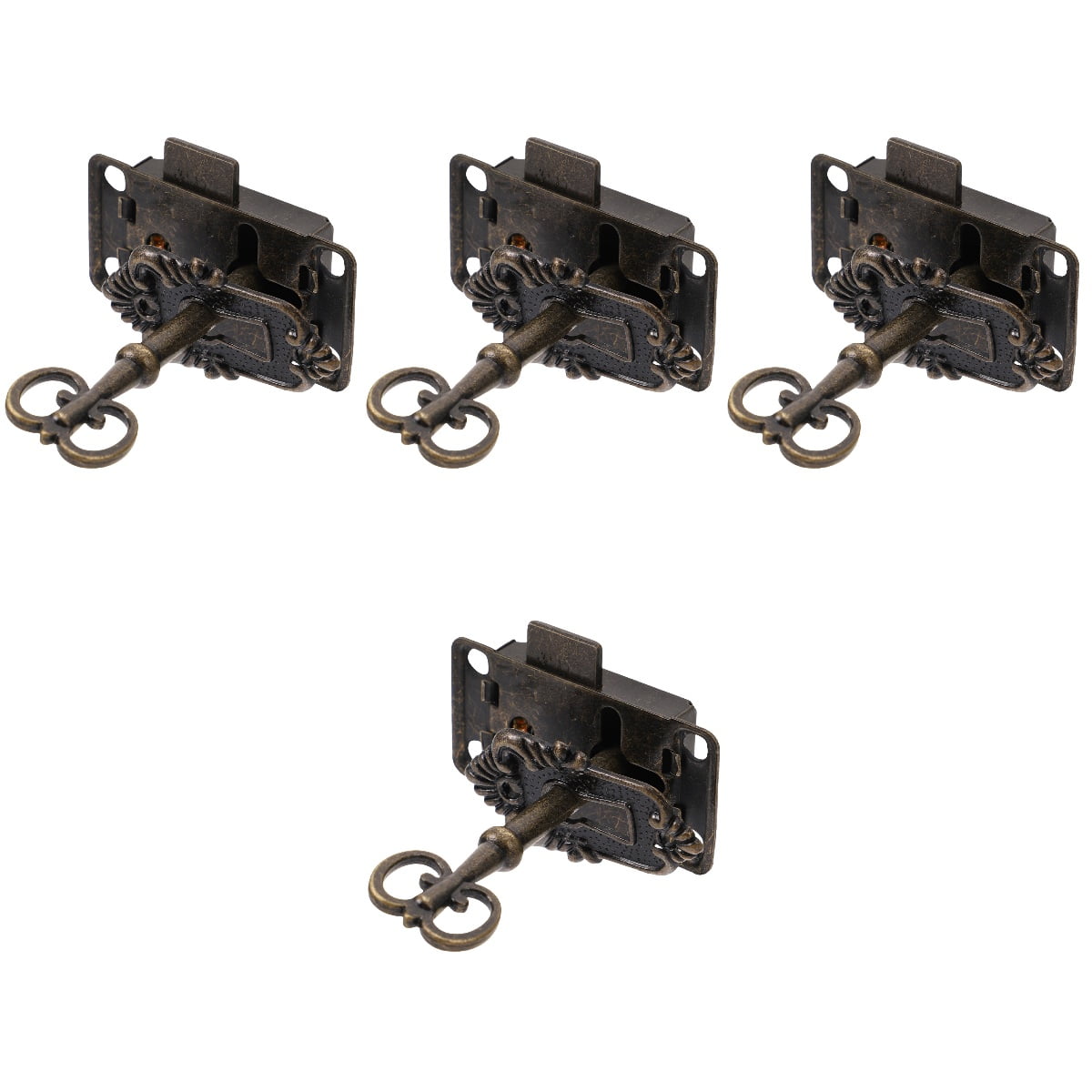 4 Sets Cabinet Keyed Lock Antique Cabinet Lock with Key Retro Furniture ...