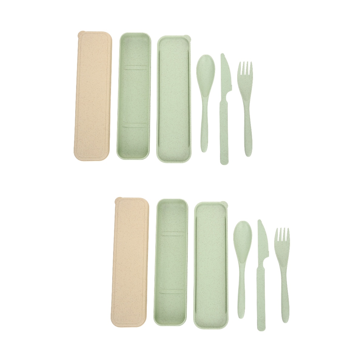HOMEMAXS 4 Sets Spoon Fork Set Portable Tableware Camping Food Utensil ...