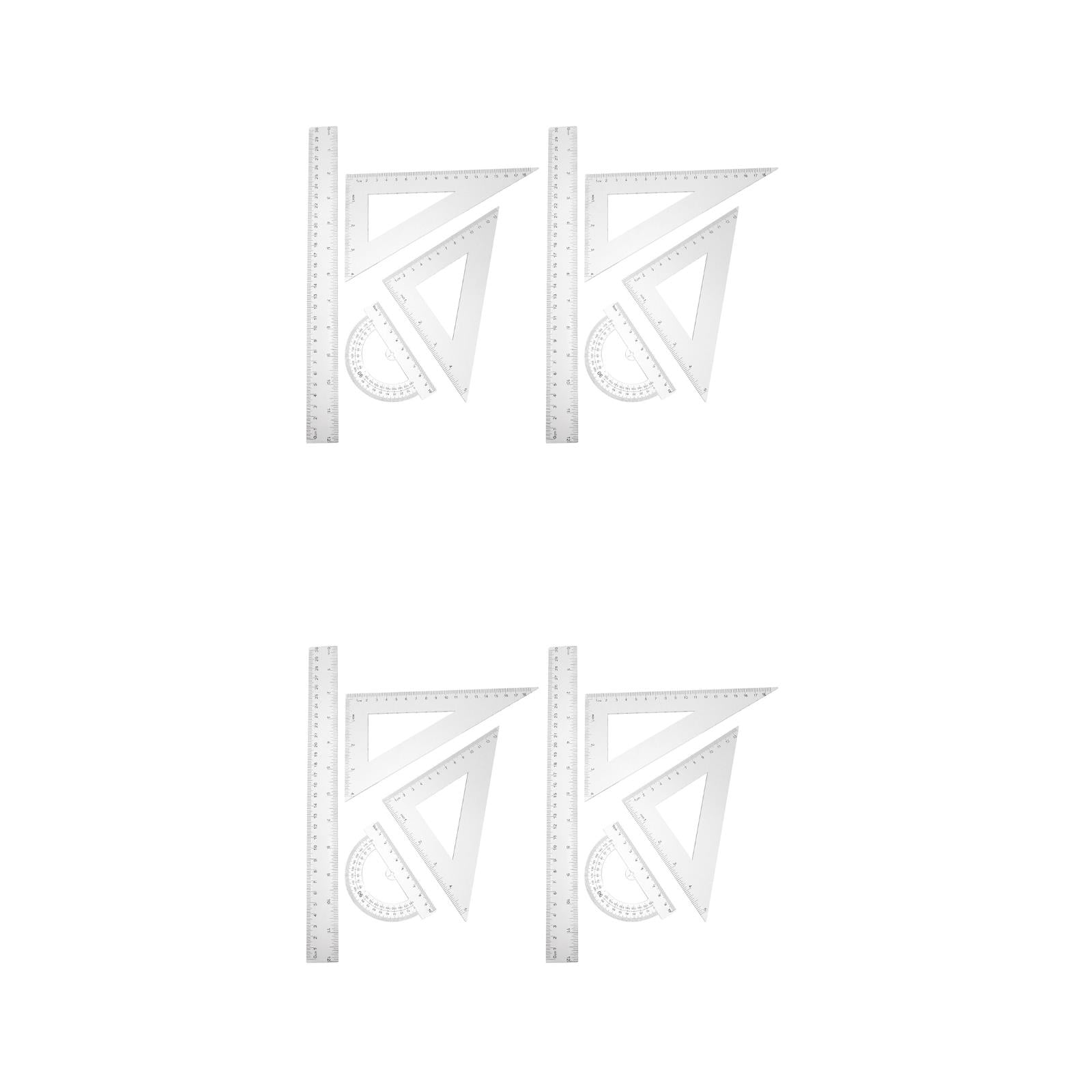 HOMEMAXS 4 Sets Straight Edge Ruler School Ruler Clear Plastic ...