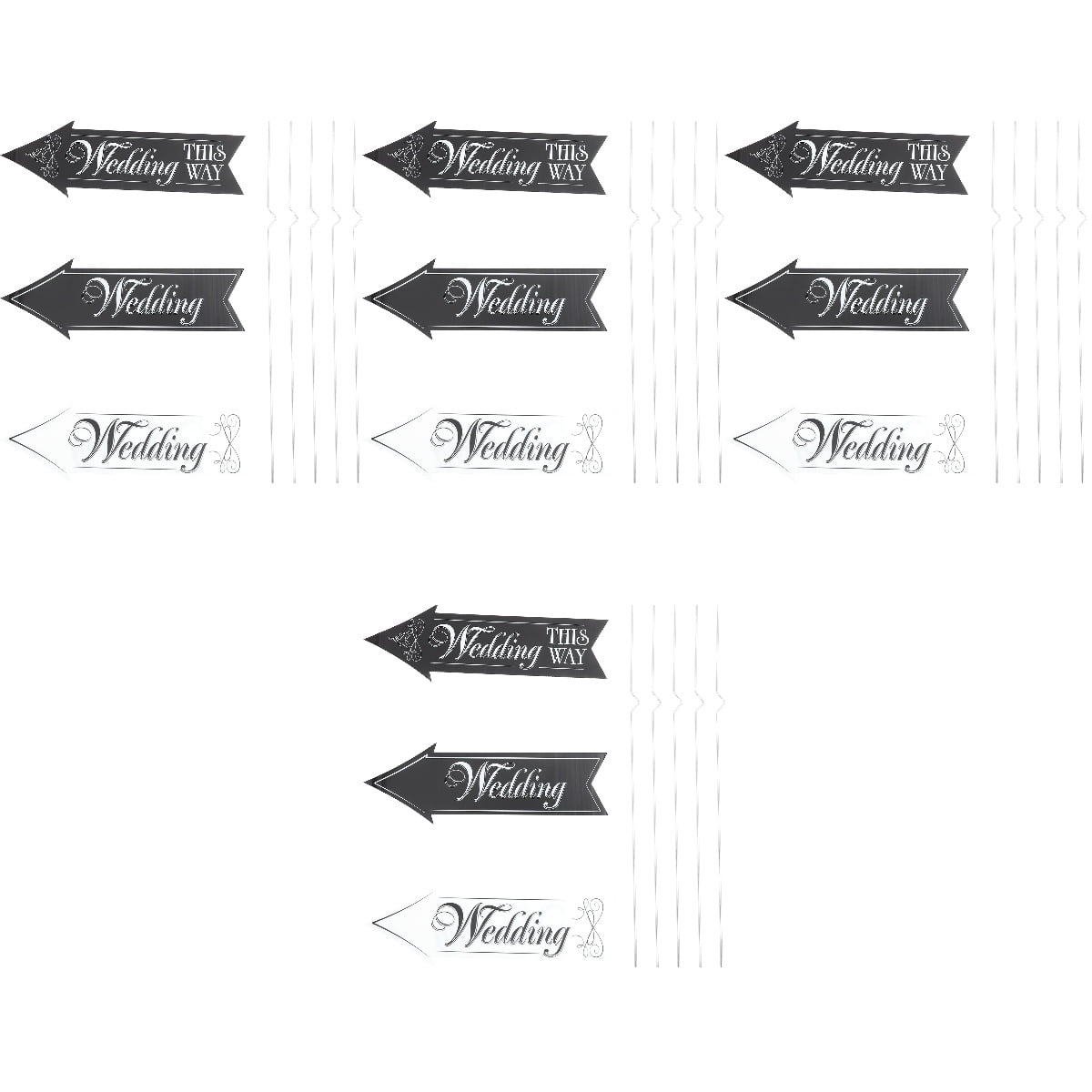 HOMEMAXS 4 Sets Wedding Directional Signs Wedding Signs for Ceremony ...
