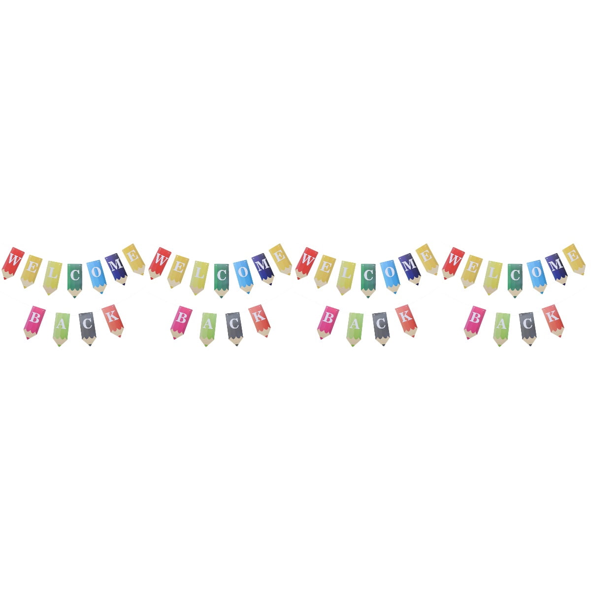 4 Sets of Back To School Banner Decoration Hanging Paper Banner ...