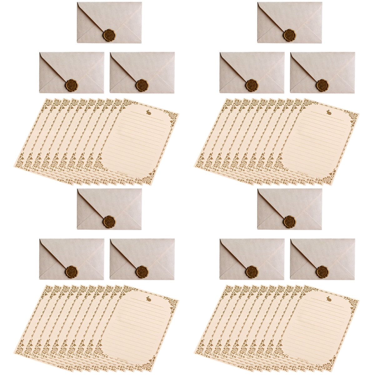4 Sets of Envelopes Letter Kit Party Letter Paper Invitation Card ...