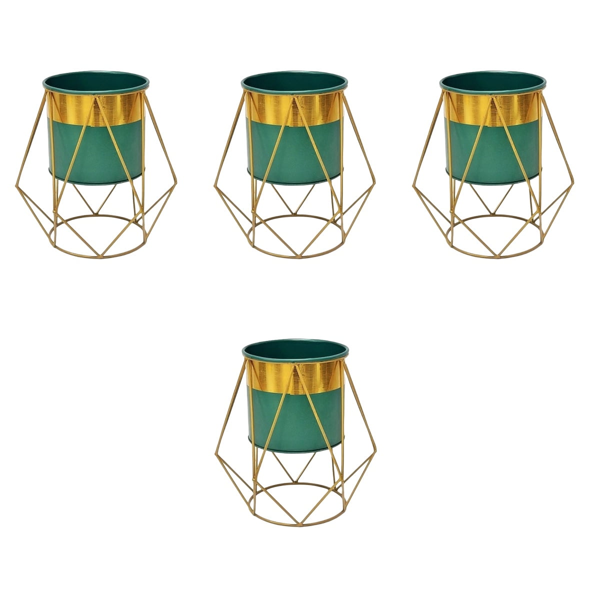 HOMEMAXS 4 Sets of Iron Flower Pot with Stand Office Planter Indoor ...