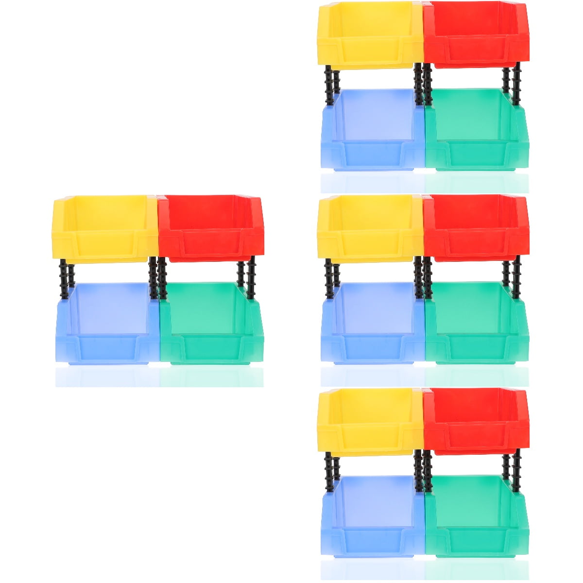 HOMEMAXS 4 Sets of Plastic Nesting Shelf Bin Boxes Nesting Shelf ...