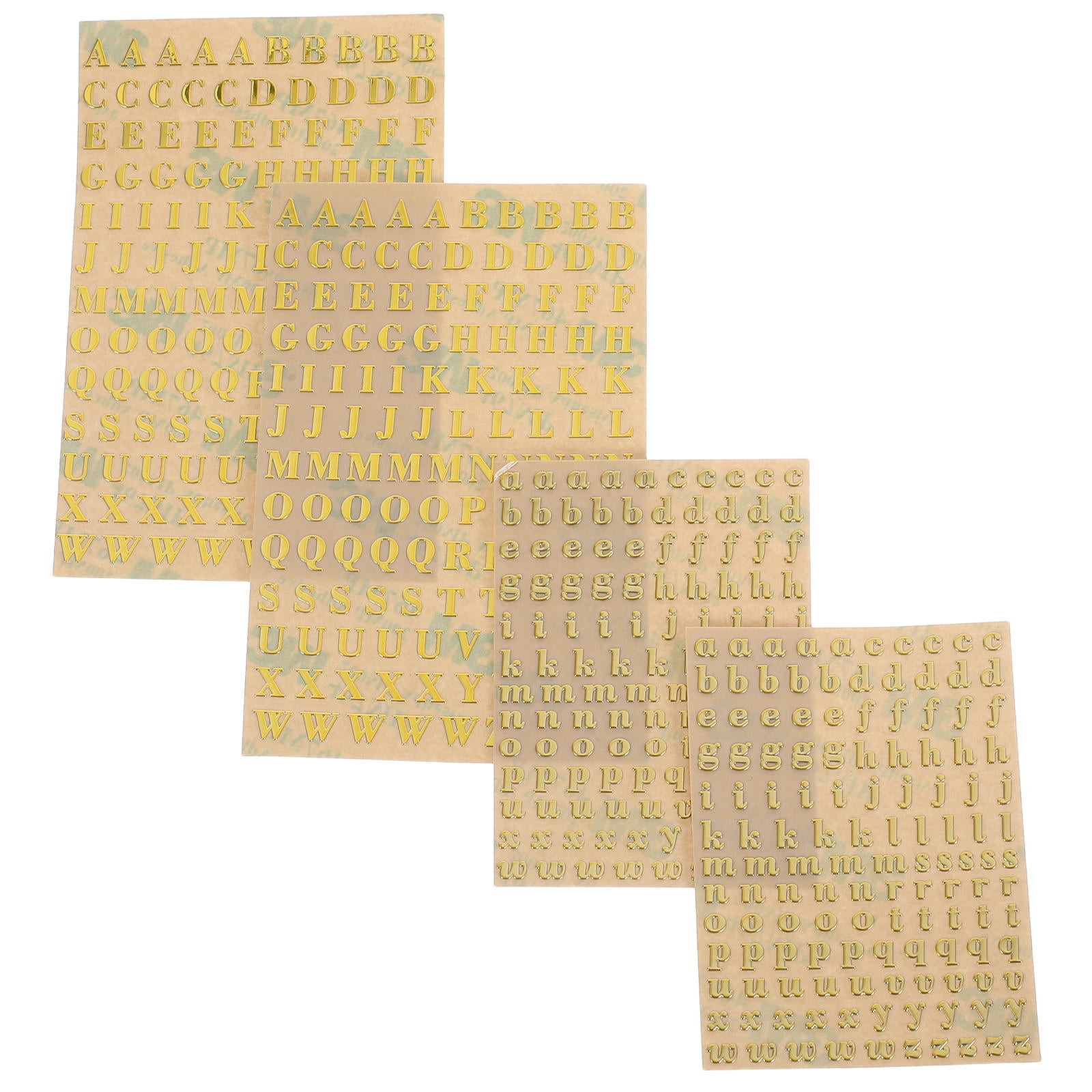 4 Sheets Letter Resin Stickers Small Letter Stickers Alphabet Stickers ...