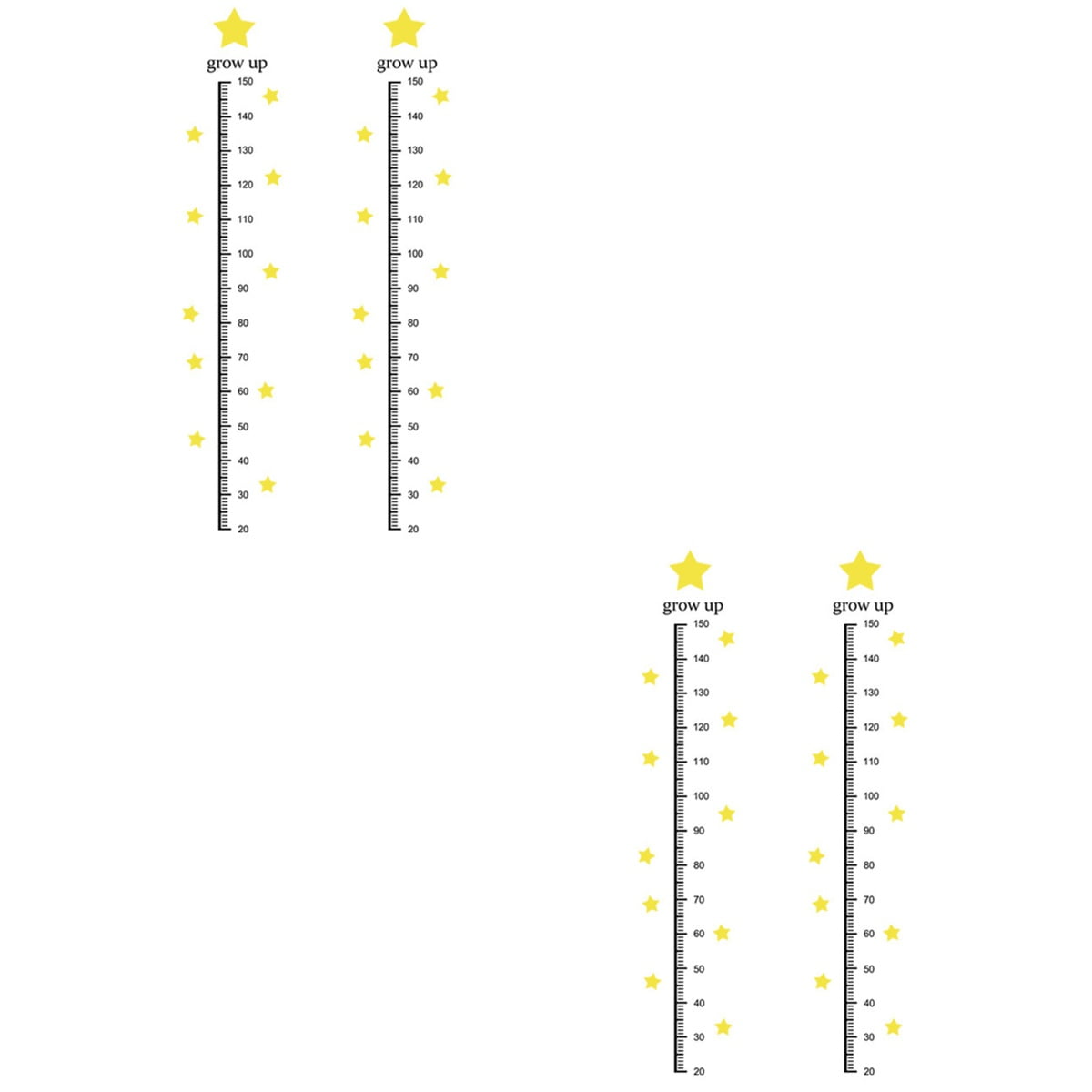 HOMEMAXS 4 Sheets of Self-adhesive Height Sticker Wall Decal Star ...