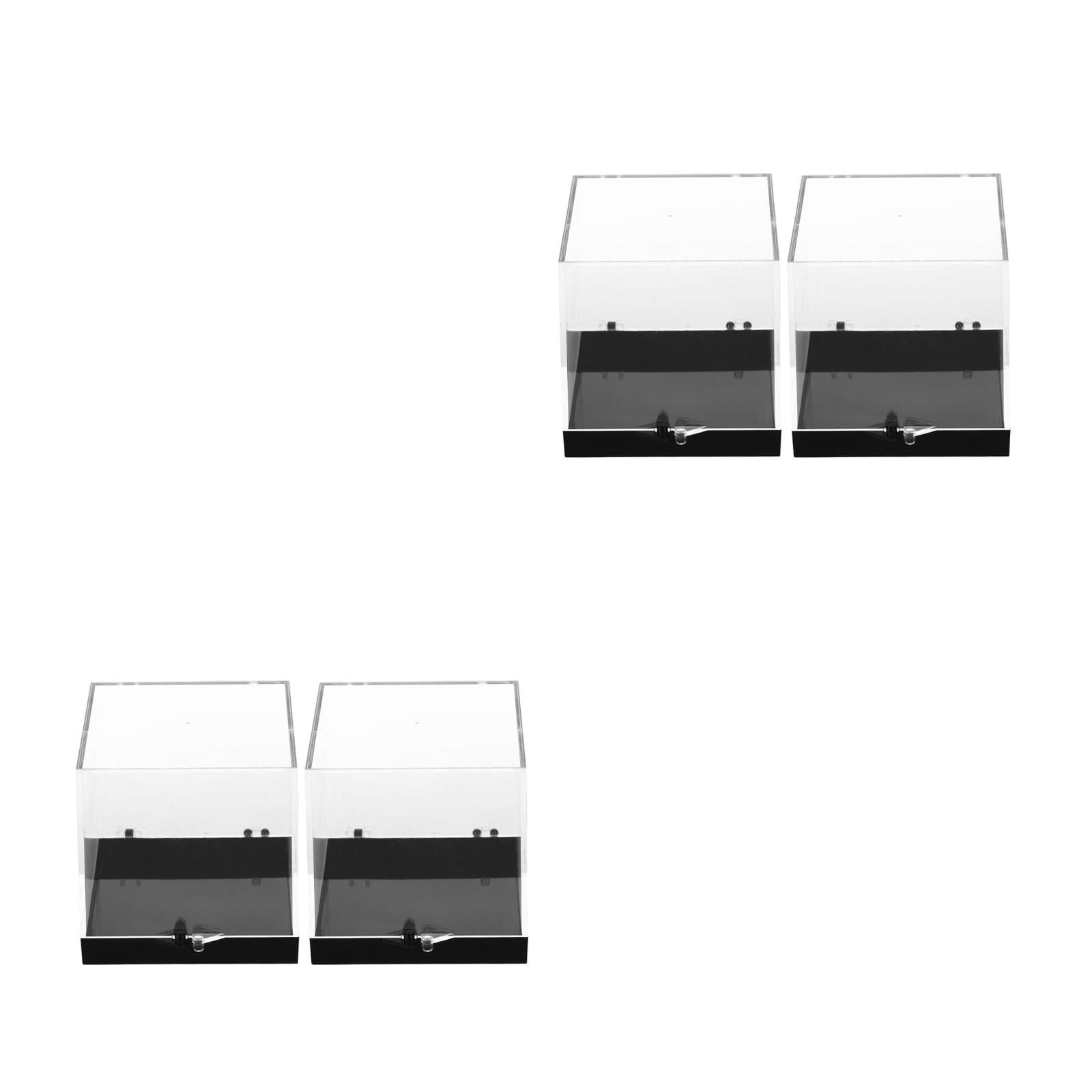 HOMEMAXS 4 pcs Clear Top Lid Rock Display Box Small Plastic Storage ...