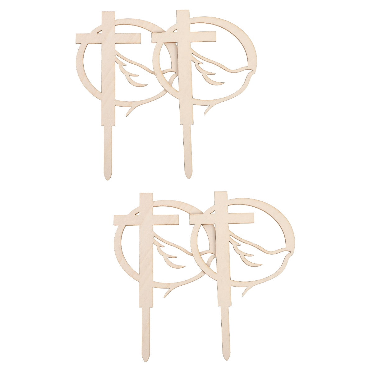 4 pcs Cross Decor Cake Topper Wooden Cross Cake Decorations Cross Cake ...