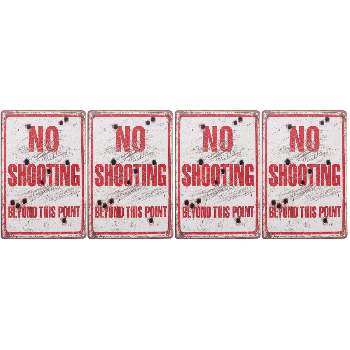 HOMEMAXS 4 pcs Iron Caution Sign Iron Rustic Outdoor Backyard ...