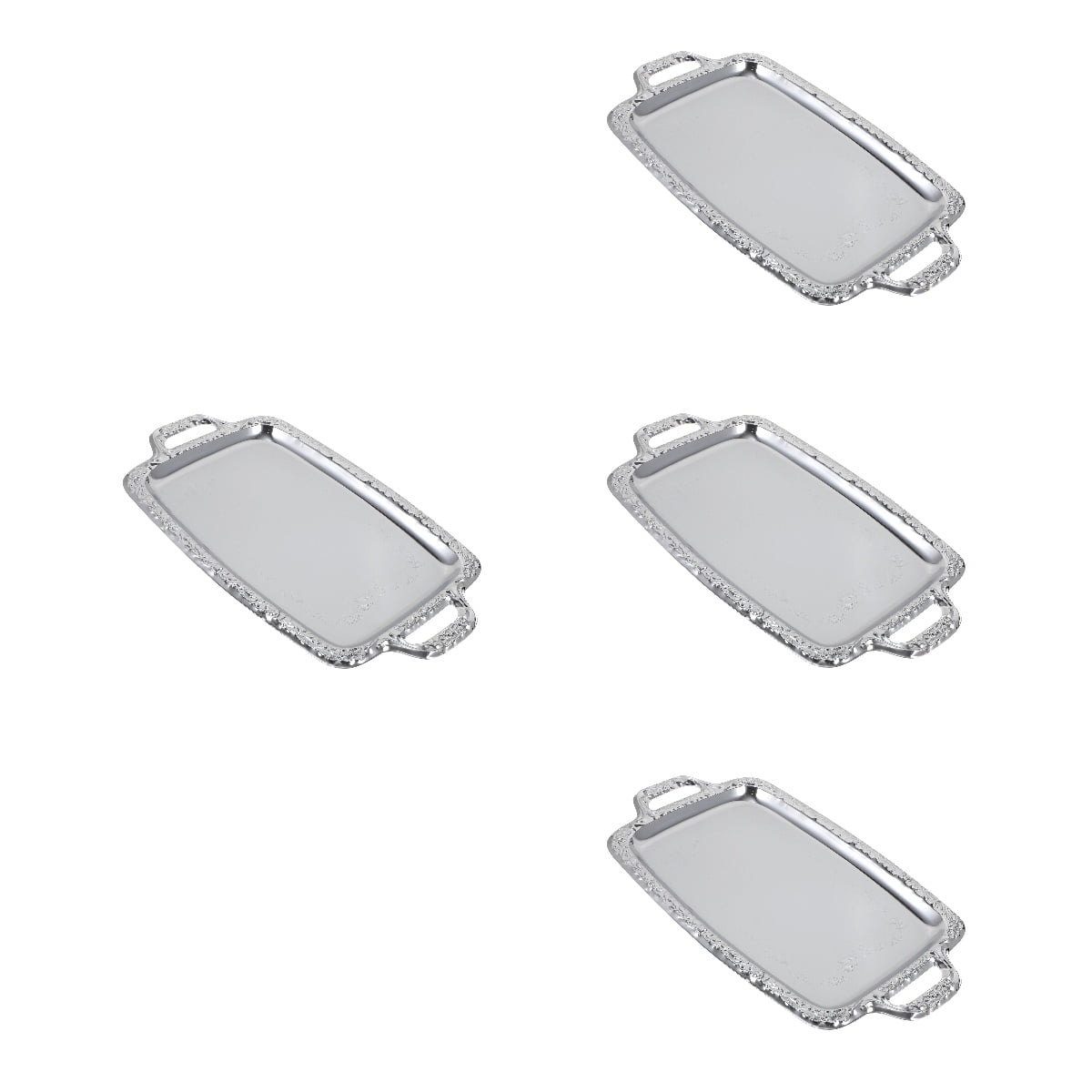 HOMEMAXS 4 pcs Living Room Serving Plate Metal Serving Tray Food ...