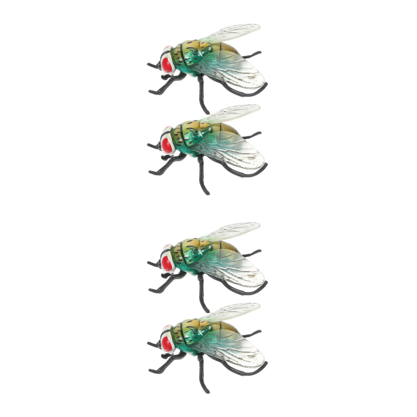HOMEMAXS 4 pcs Plastic Fly Figurine Fake Fly Bugs Realistic Insect ...