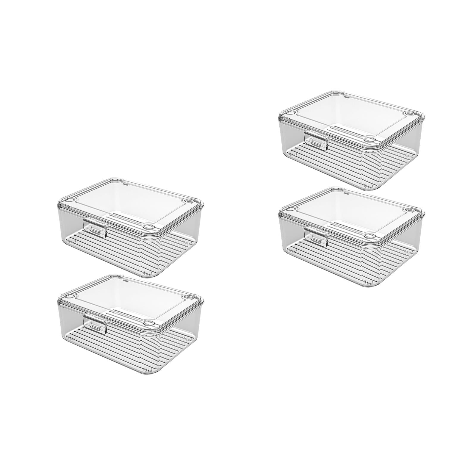 HOMEMAXS WORGEOUS 4 pcs Compact Transparent Card Storage Boxes Portable ...