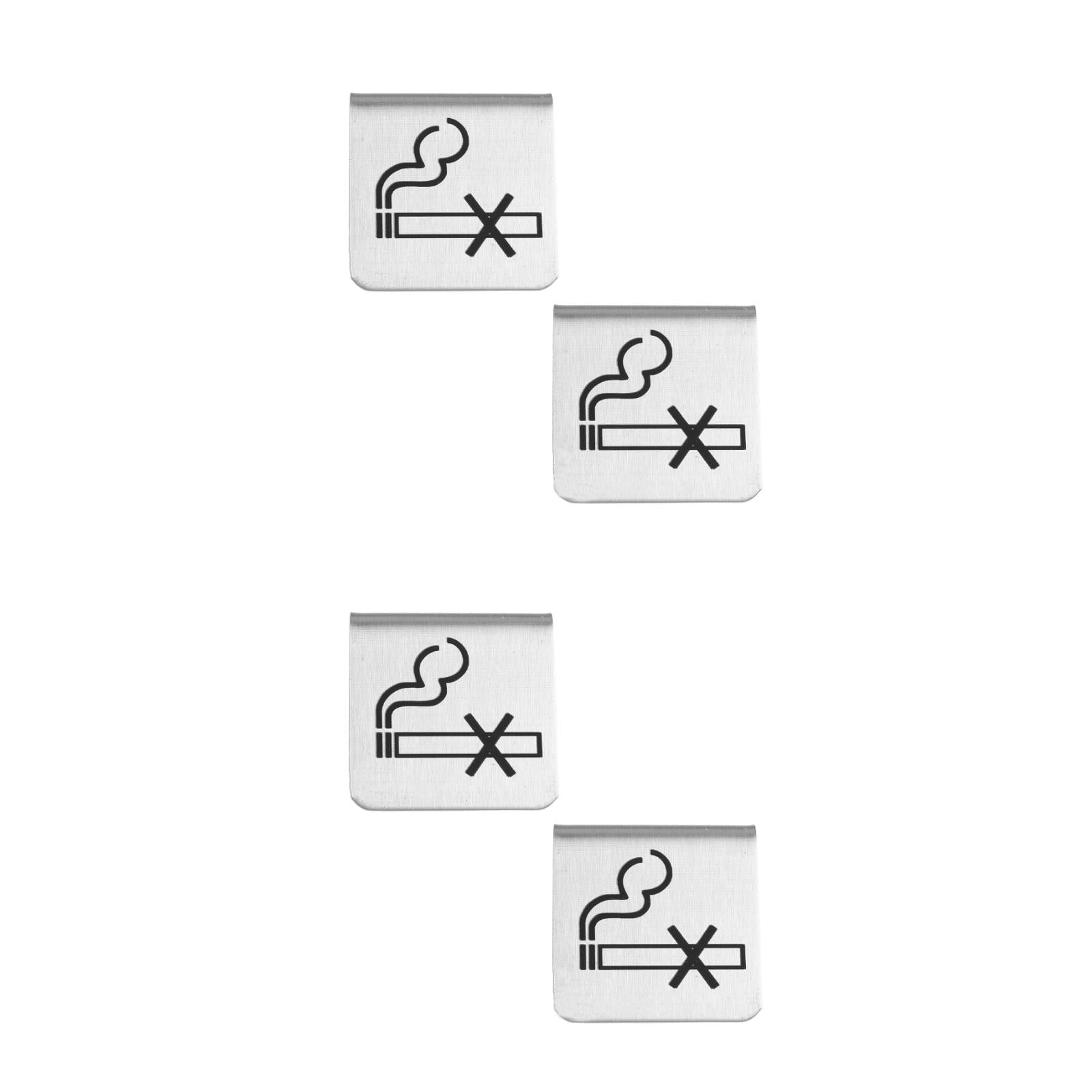 HOMEMAXS 4 pcs Stainless Steel No Smoking Sign Tent Card Reserved Signs ...