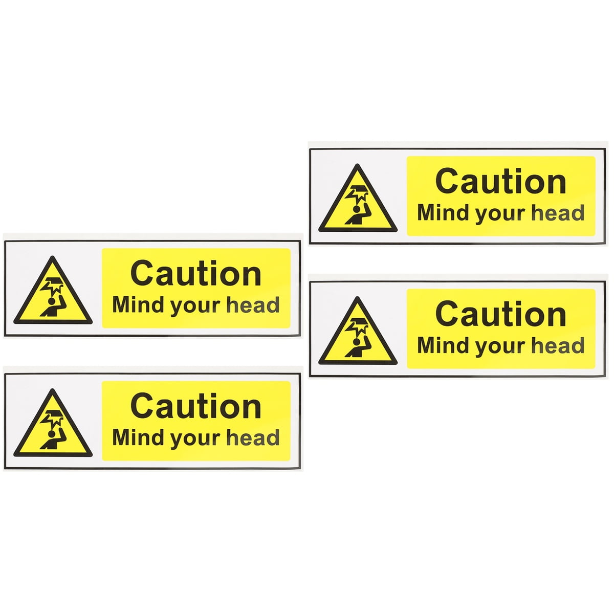 4 pcs Watch Your Head Signs Warning Signs Caution Stickers Watch Your ...
