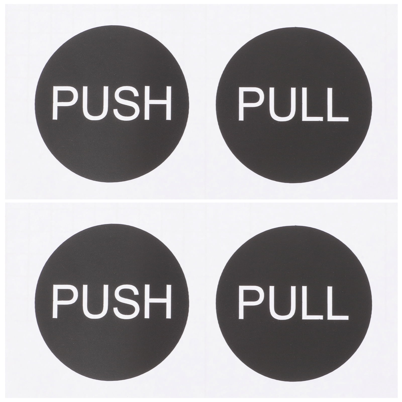 4 Sets of Pull Push Stickers Delicate Door Signs Hollowed Stickers ...