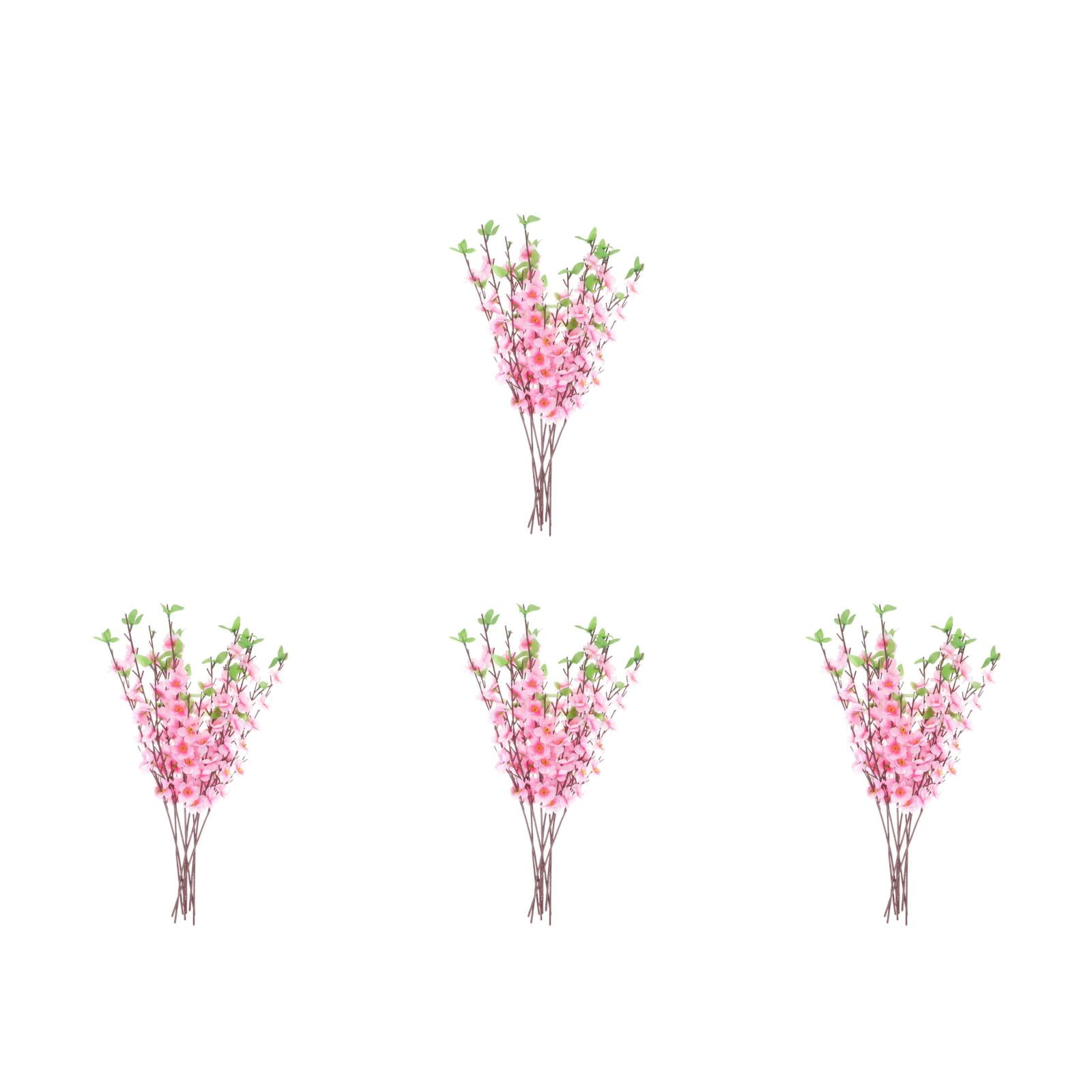 HOMEMAXS 40 Pcs Artificial Peach Blossom Branches Simulation Peach ...