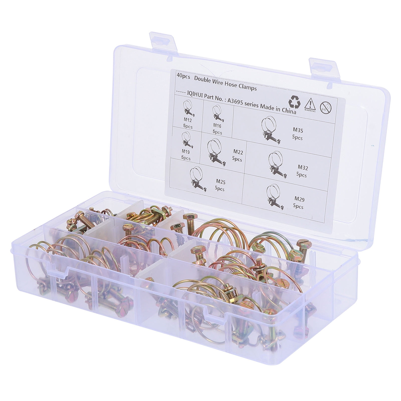 HOMEMAXS 40 Pcs Double Wire Hose Clamp Bracket Pipe Clamps Hanger Air ...