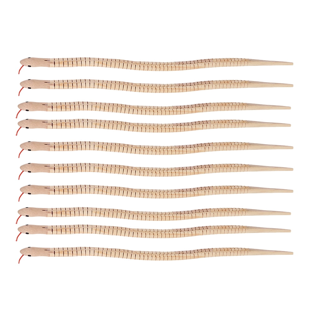 HOMEMAXS 40 Pcs Kids Wooden Snakes Flexible Jointed Wood Snake Toy ...