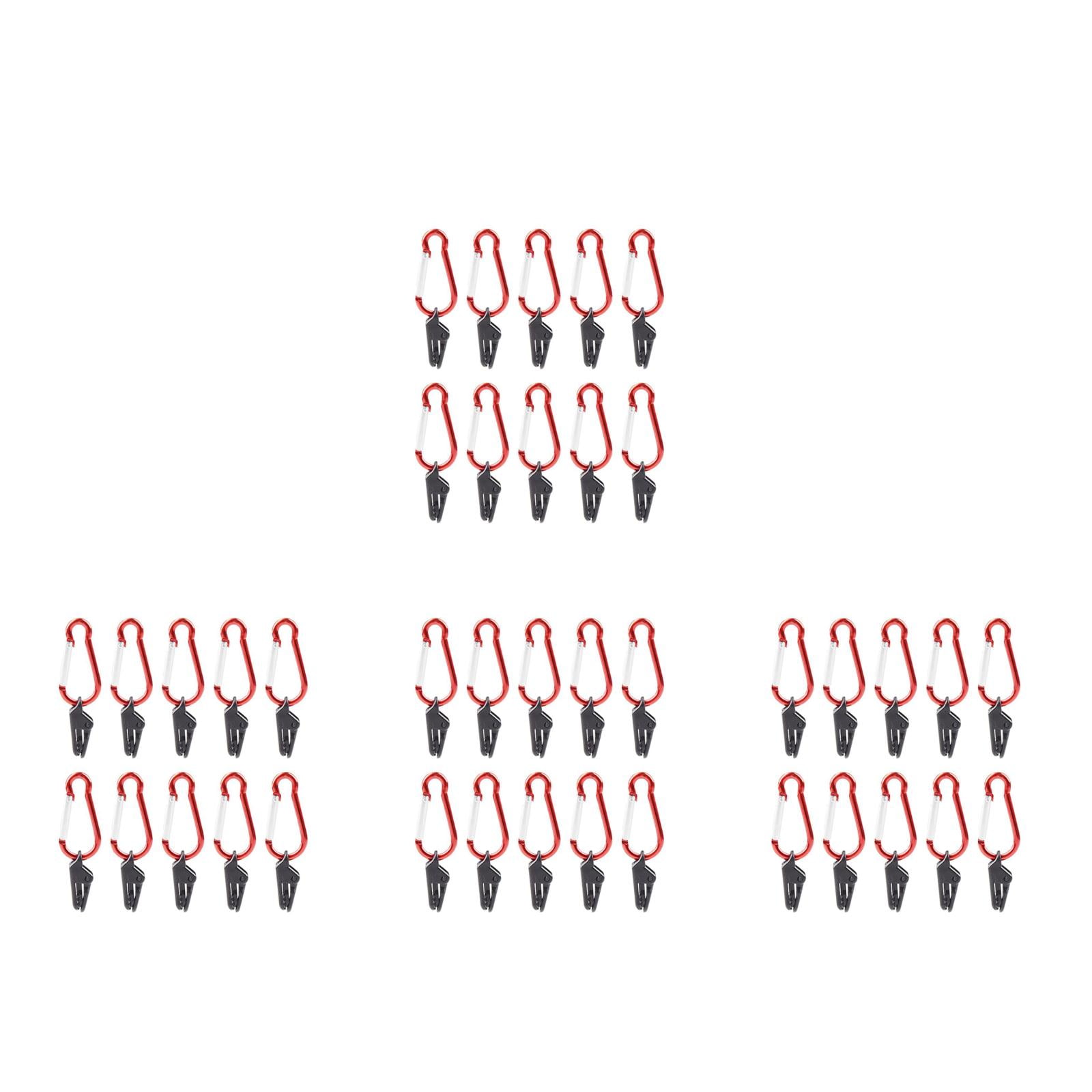 HOMEMAXS 40 Pcs Outdoor Tarp Clips with Carabiner Lock Grip Tent Clips ...