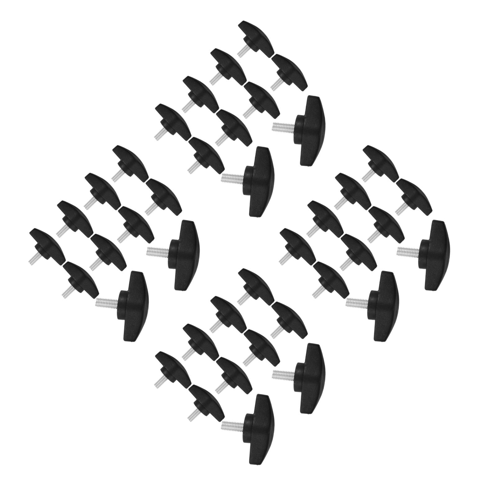 HOMEMAXS 40 Pcs Thread Thumb Screw Black Tee Wing Plastic Knob Coarse ...