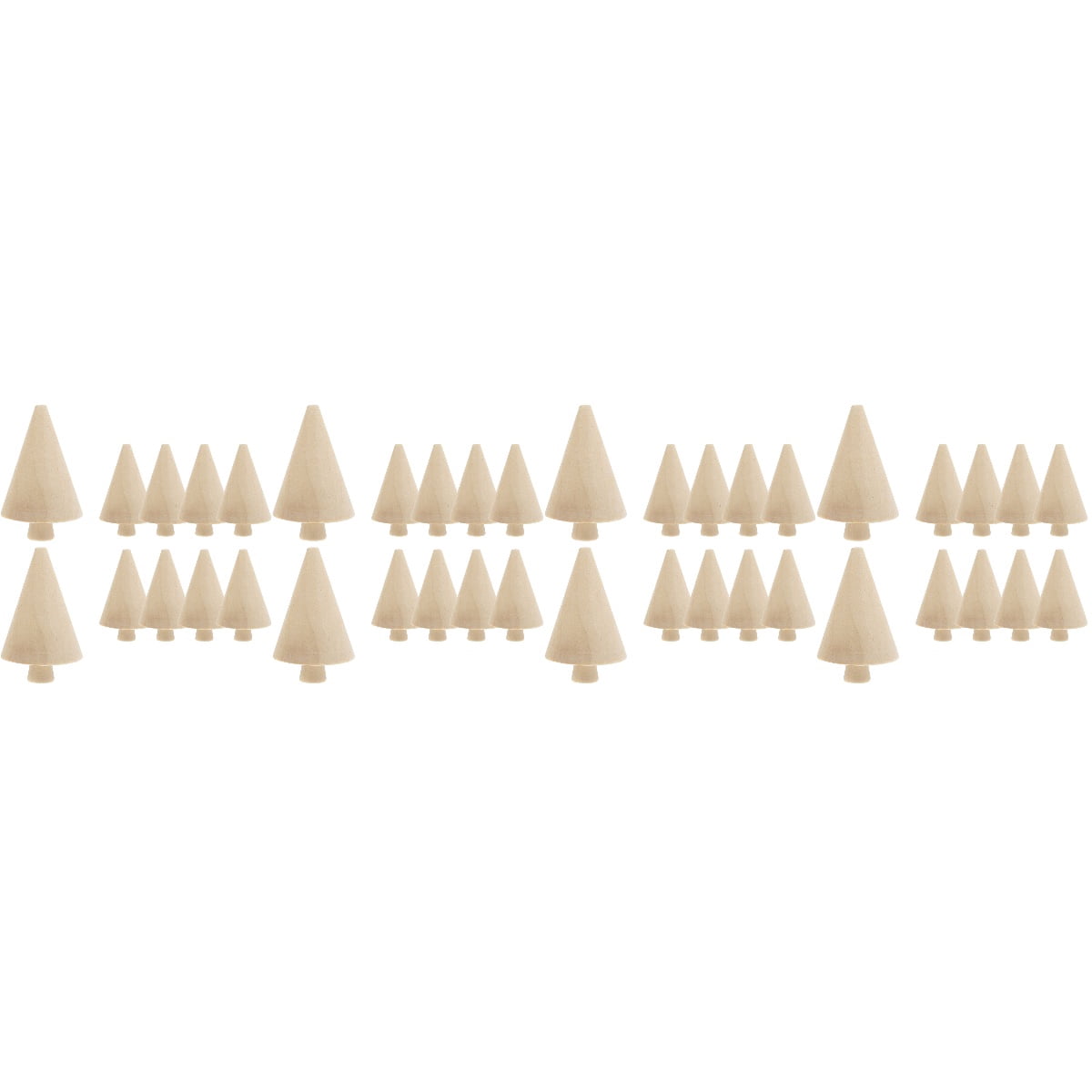 HOMEMAXS 40 Pcs Unfinished DIY Wood Trees Tiny Tree Statues Unpainted ...