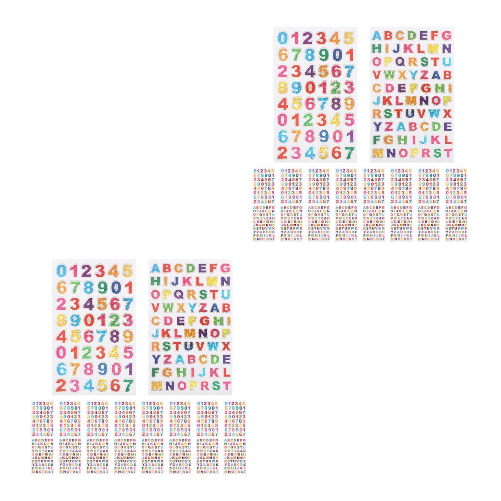 HOMEMAXS 40 Sheets Colorful Alphabet and Number Stickers Vibrant Letter ...