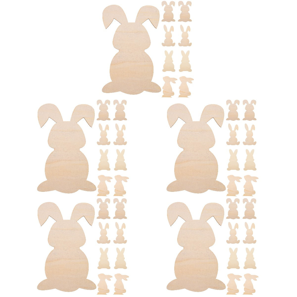 HOMEMAXS 40 pcs Easter Blank Bunny Wooden Chips Easter Cutouts Wooden ...