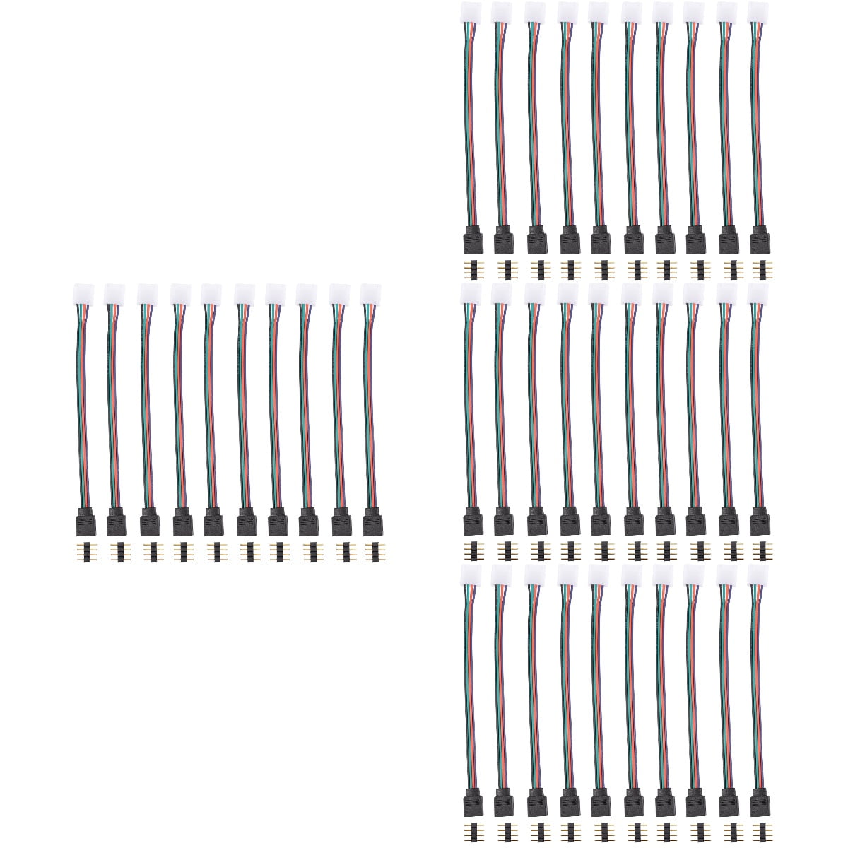 HOMEMAXS 40 pcs LED Strip Connector Solderless LED Light Conductor 4 ...