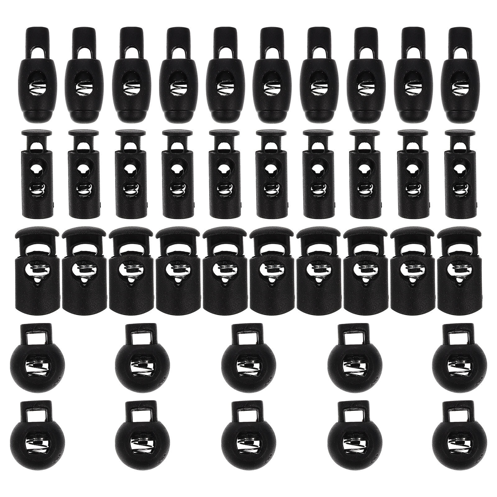 HOMEMAXS 400 Pcs Cord Locks Spring Cord Locks End Stoppers Plastic ...