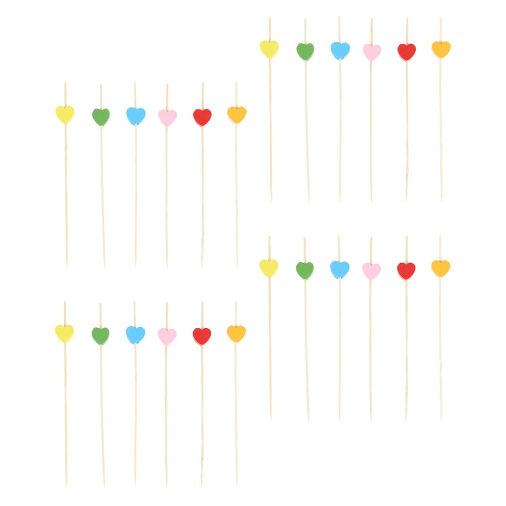 HOMEMAXS 400 Pcs Heart Shape Fruit Forks Cocktail Sticks Fruit Sticks ...