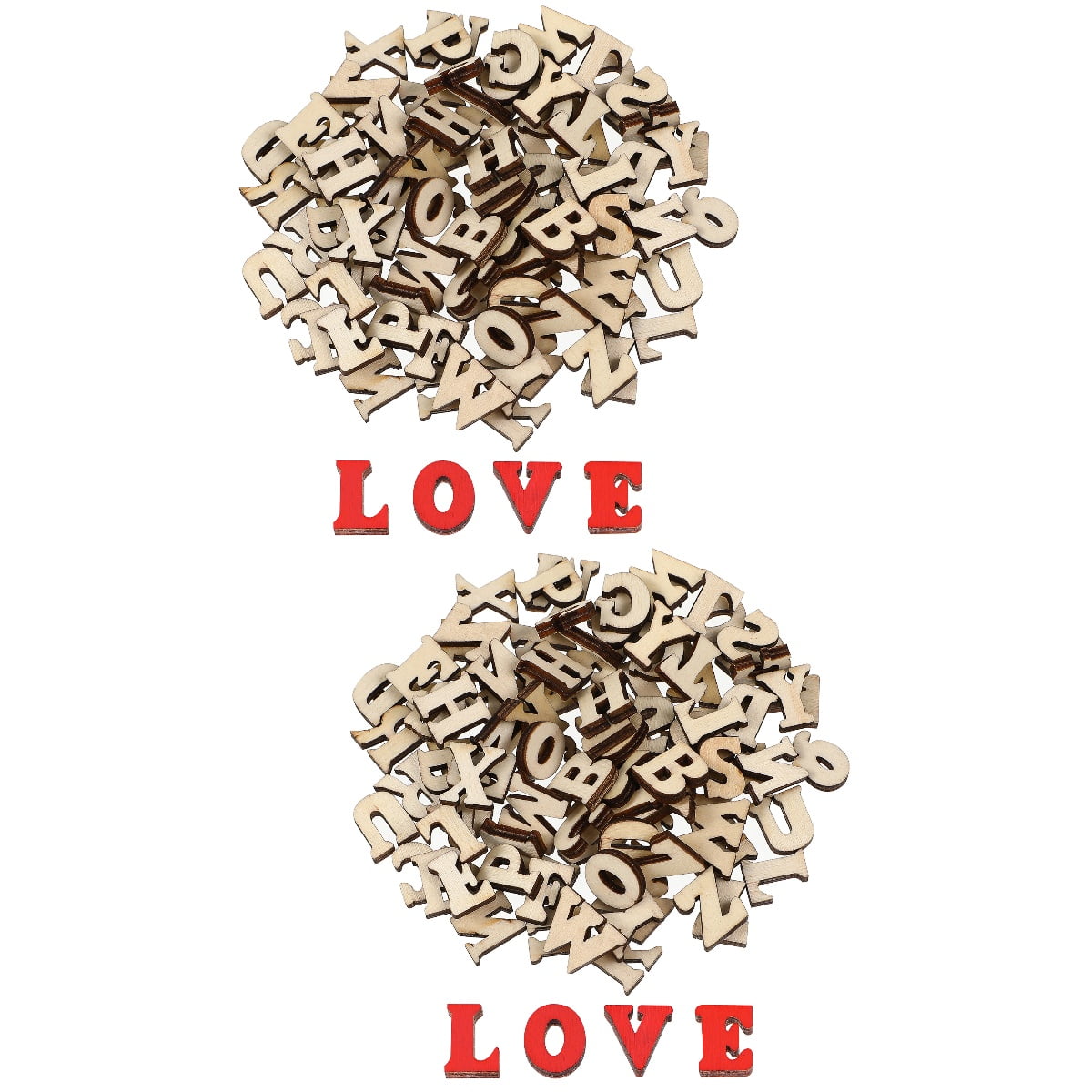 HOMEMAXS 400 pcs Blank Cutouts DIY Wooden Letter Cutouts Wooden ...