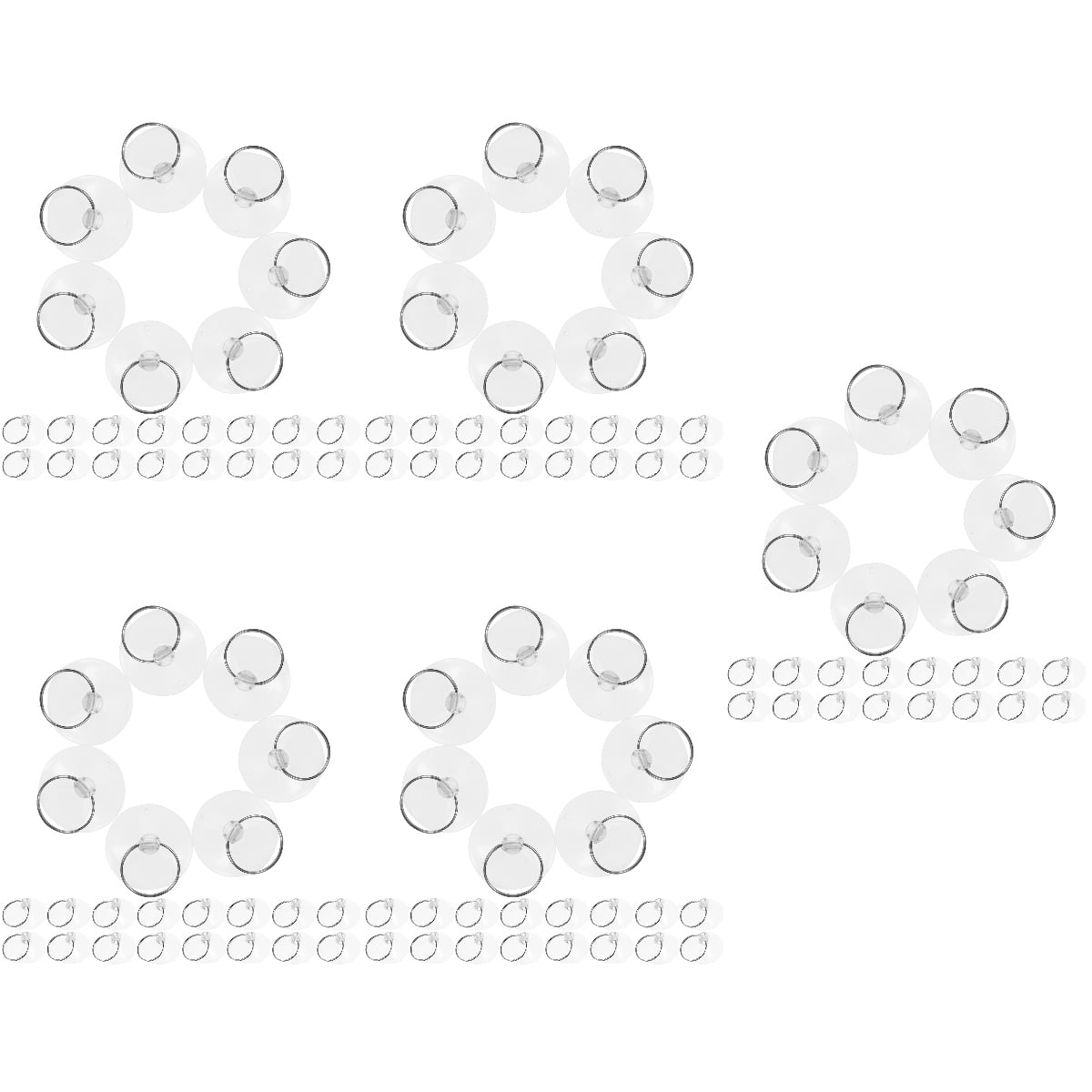 HOMEMAXS 400 pcs Suction Cups with Rings Transparent Suction Cups ...