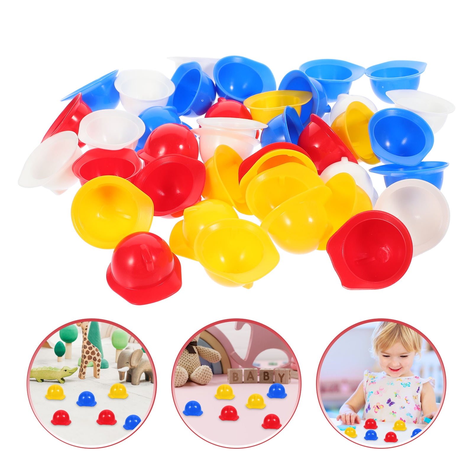 HOMEMAXS 40pcs Mini Construction Helmet Realistic Small Helmet Model ...