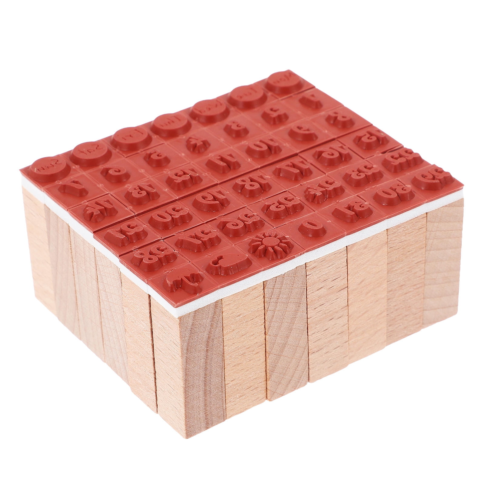 HOMEMAXS 42pcs Wooden Rubber Stamps Rustic Style Stamps Number Week and ...