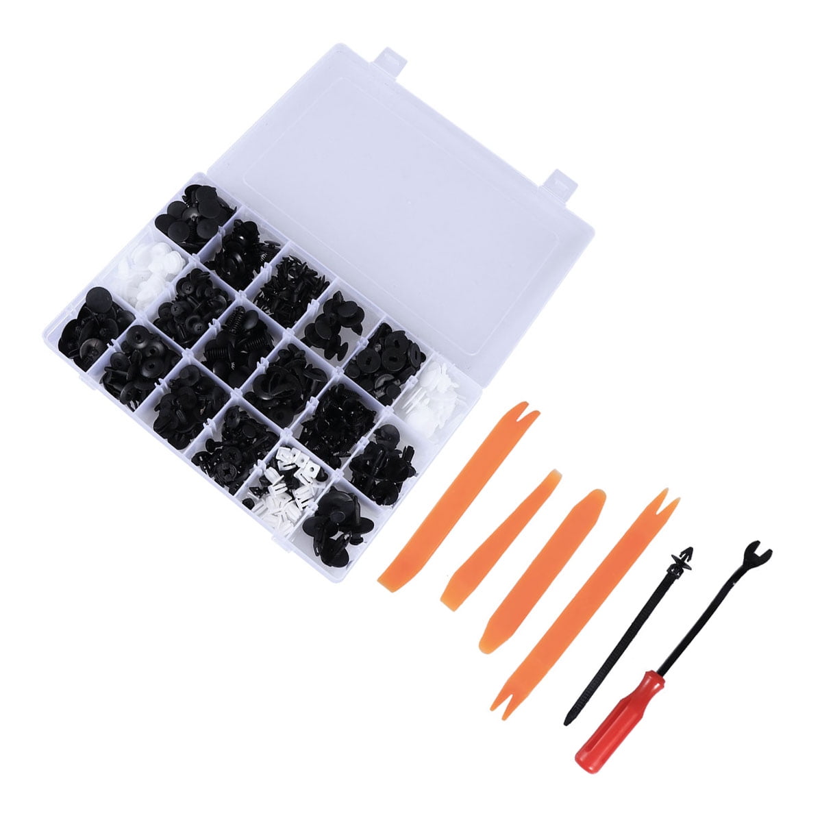 435PCS Car Body Trim Clips Retainer Bumper Screws Kit Black Plastic 6mm ...