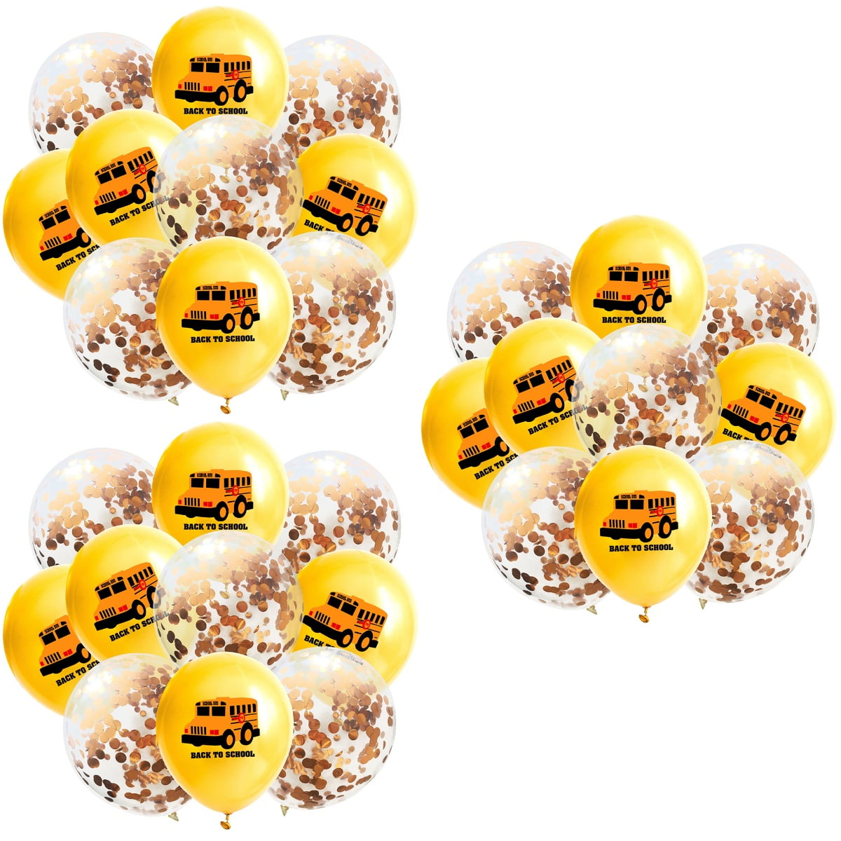 45 Pcs 12 Inch Balloons Set Back to School Balloons School Bus Printing ...