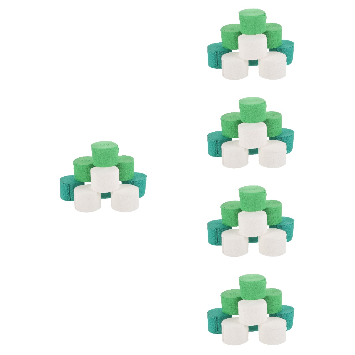 HOMEMAXS 45 Rolls Crepe Paper Craft Streamers Green and White Backdrop ...