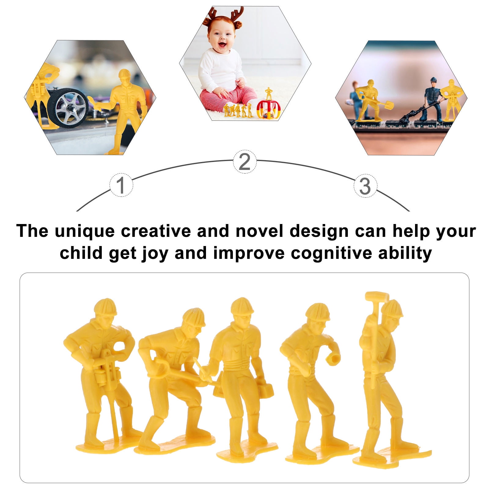 VERDANVERSE Small Construction Figurines For Learning Activities 45Pcs ...