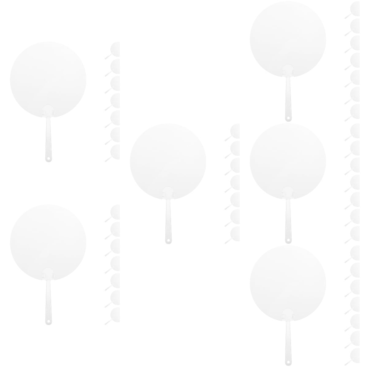 48 Pcs Blank Graffiti Fans Children Transparent Fans Decorative DIY ...