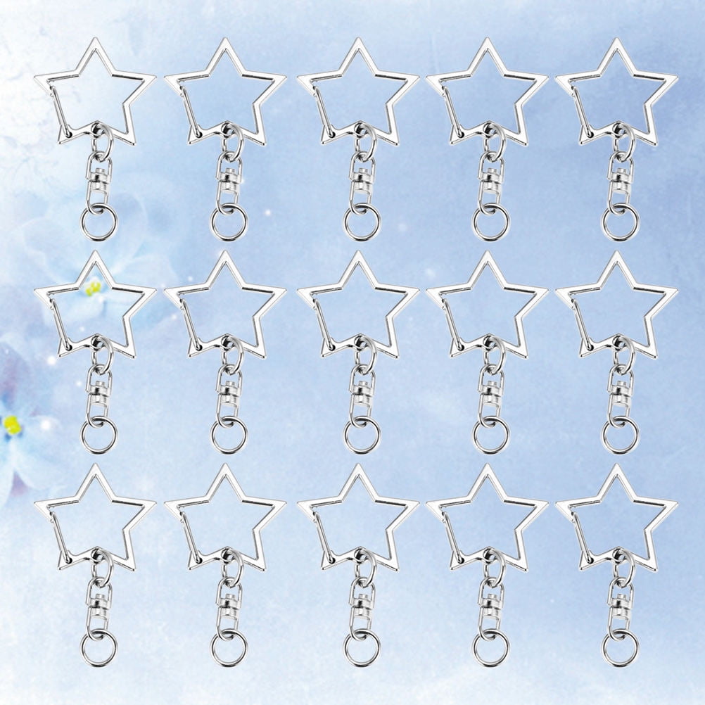 HOMEMAXS 48 Pcs Car Pentagram Keychain Organize Keys Silver Man Miss 3 ...