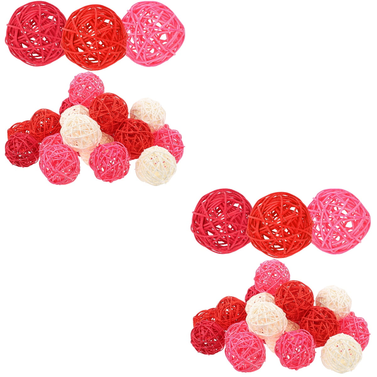 HOMEMAXS 48 pcs Round Shaped Rattan Ornament Wedding Table Decoration ...
