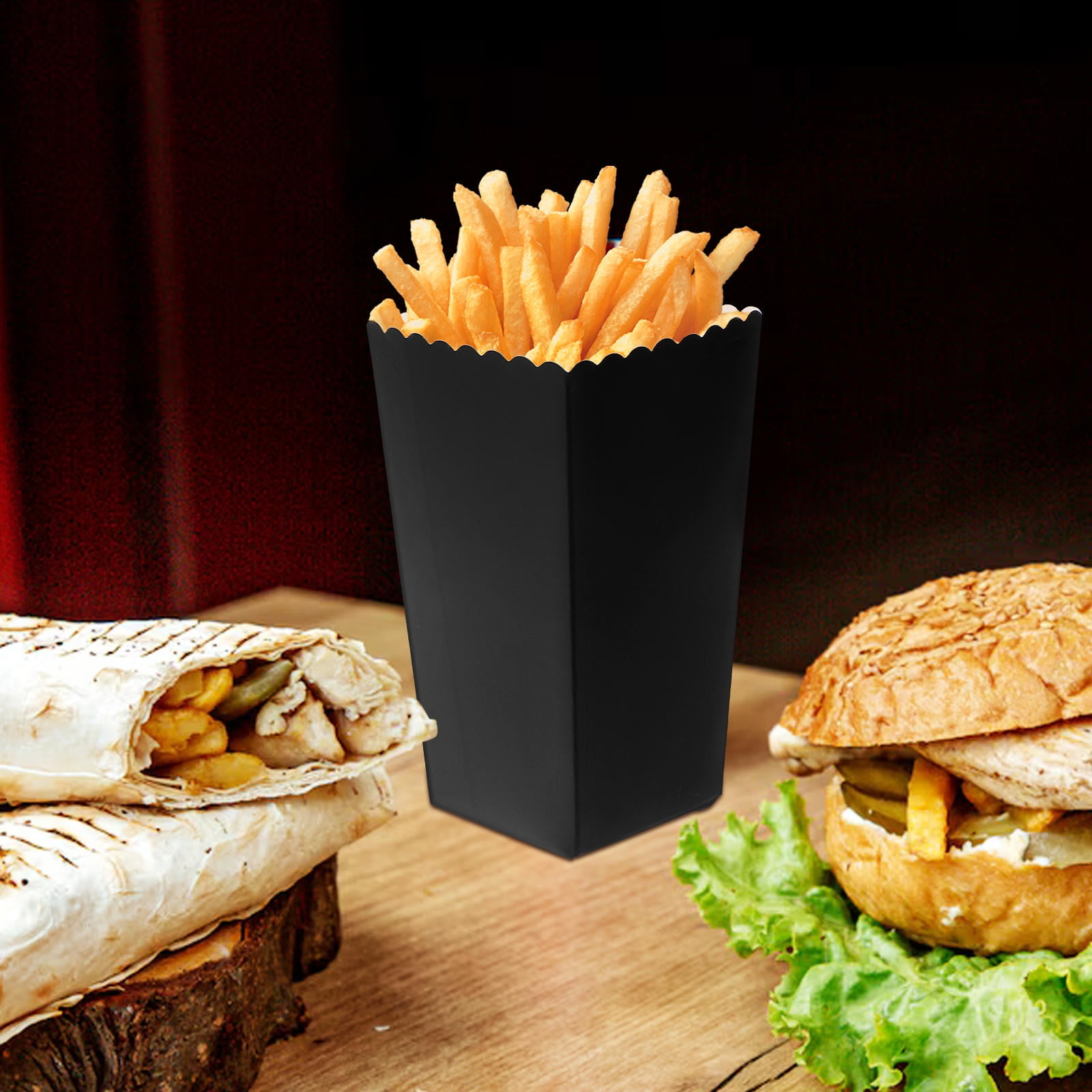 HOMEMAXS 48PCS Black Paper Popcorn Boxes Bulk for Wrapping Stylish ...